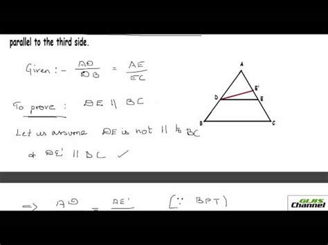 Thales Theorem Of Basic Proportionality Theorem