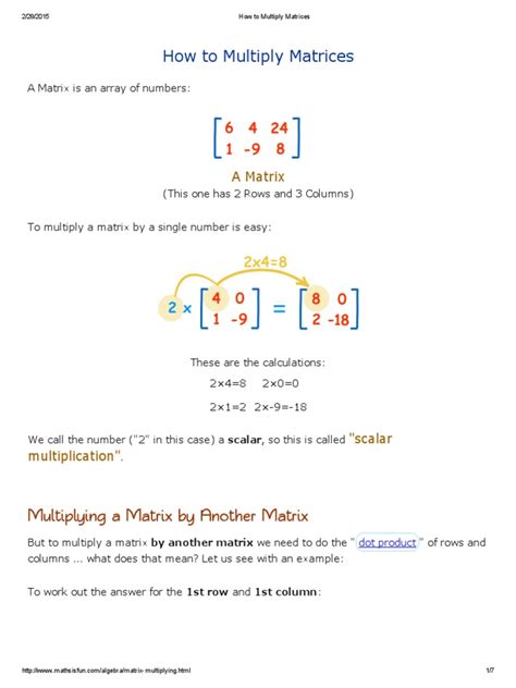 How To Multiply Matrices Matrix Mathematics Multiplication