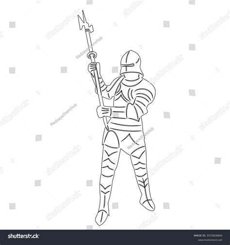 Knight Axe Sketch Outline Vector Stock Vector Royalty Free 2572818643 Shutterstock