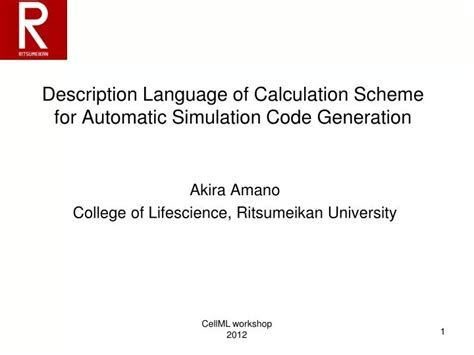 Ppt Description Language Of Calculation Scheme For Automatic