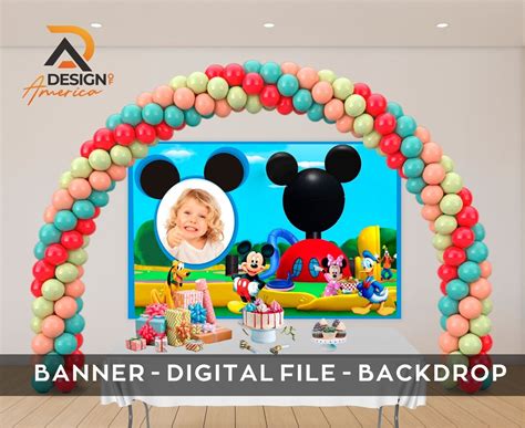 Mickey Mouse Backdrop Mickey Mouse Banner Mickey Mouse Printable Backdrop Digital File