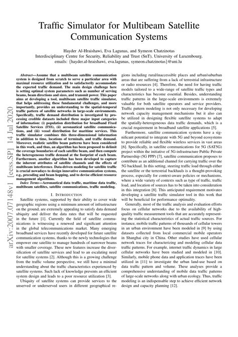 Pdf Traffic Simulator For Multibeam Satellite Communication Systems