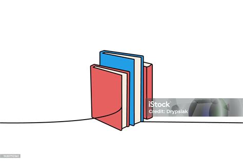 책의 스택 한 줄 컬러 연속 그림 서점 도서관 연속 한 줄 다채로운 일러스트레이션 벡터 선형 일러스트레이션 아이콘에 대한 스톡 벡터 아트 및 기타 이미지 Istock