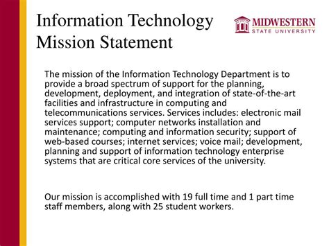Ppt Information Technology Mission Statement Powerpoint Presentation