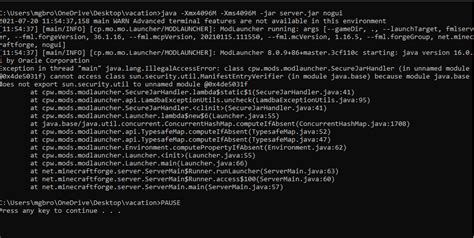 Server Doesnt Start Support Bug Reports Forge Forums