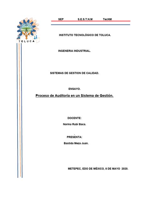 Actividad 31 Proceso De Auditoria En Un Sistema De Gestión Pdf