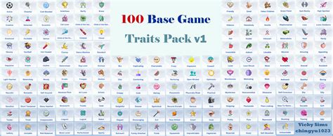 The 100 Base Game Traits Pack V1 The Sims 4 Mods Curseforge