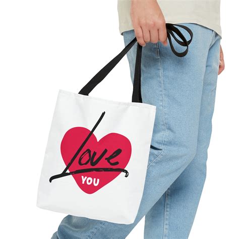 I Love You Tote Bag Aop Love You Tote Bag Couple Tote Bag T For