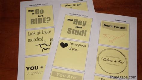 Printable Love Sticky Notes True Agape