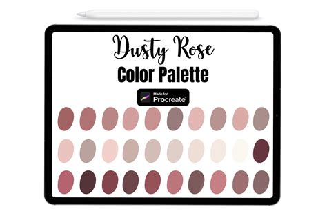 Dusty Rose Procreate Color Palette Graphic By Dreanartdesign · Creative Fabrica