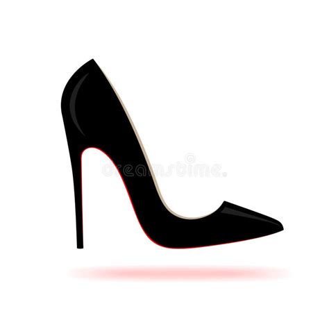 High Heel Black Shoes With Red Sole Sign Stock Vector Illustration Of