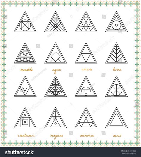 Set Geometric Shapes Geometric Drawing Triangle Stock Vector Royalty
