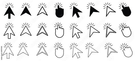 Click Cursor Set Computer Mouse Click Cursor Pointer Click Hand Pointer Symbol Clicking