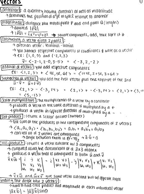 Multivariable Calculus Notes Math 2110q Studocu
