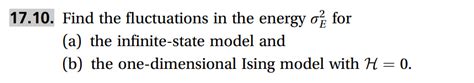 Solved 7 10 Find The Fluctuations In The Energy σe2 For A