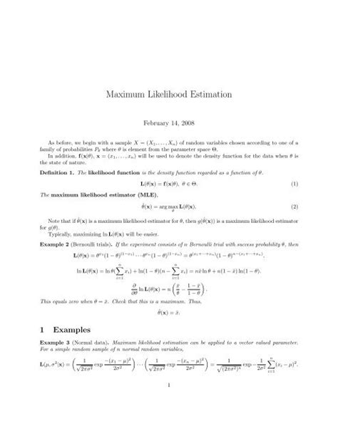 maximum likelihood estimation