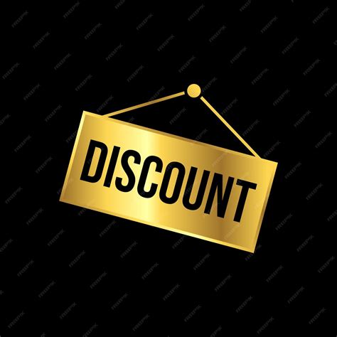 Premium Vector Gold Hanging Sign Discount Store Template