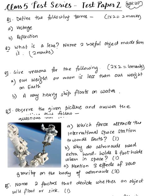 Class 5 Test Series Test Paper 2 Pdf