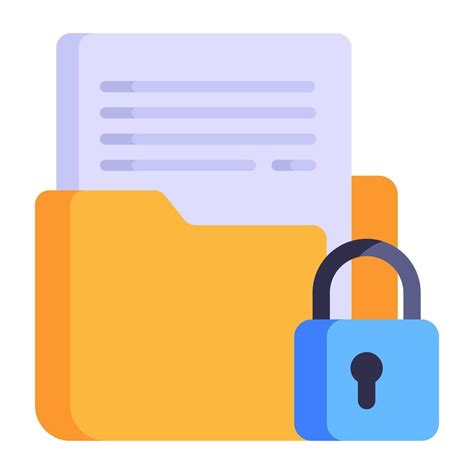 Folder With Lock Flat Icon Of Data Encryption 6377903 Vector Art At