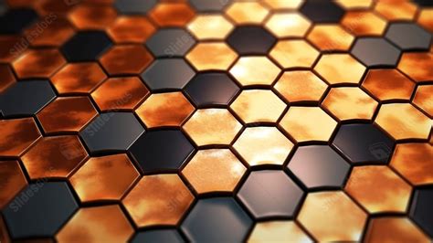 Hexagon Shape Wallpaper With Abstract Black Tech D Rendering Powerpoint Background For Free