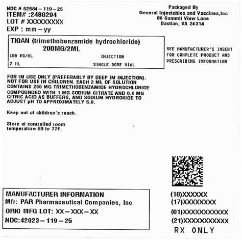 Tigan Injection Fda Prescribing Information Side Effects And Uses