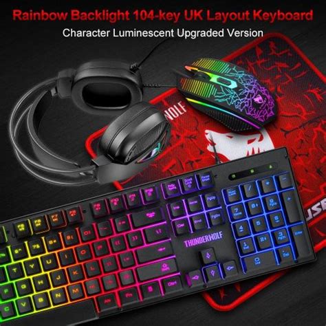 Generic Rgb Keyboard 4 In 1 Gaming Keyboard Mouse Headphone And Pad Kit Wired Keyboard Mouse