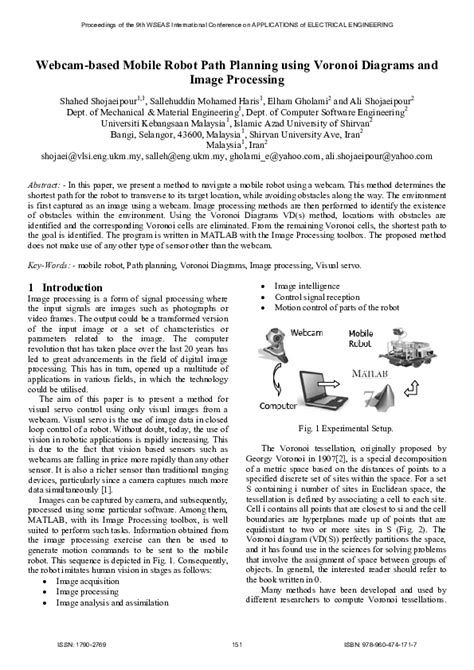 pdf webcam based mobile robot path planning using voronoi diagrams
