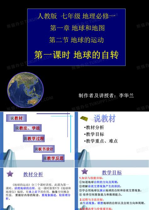 地球的自转ppt模板下载编号ljkggkme熊猫办公