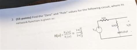 Solved Points Find The Zero And Pole Values For Chegg