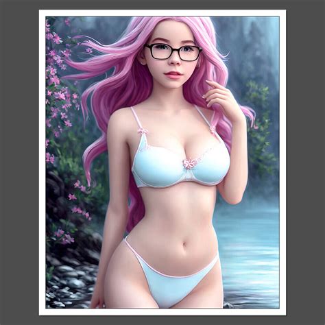 Art Print Belle Delphine Anime A Woman With Pink OFF