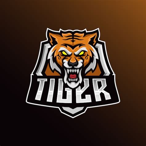야수 마스코트 Esport 로고 일러스트 템플릿 프리미엄 벡터