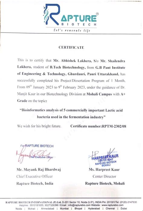 Abhishek Lakhera On Linkedin Rapturebiotech Rapturebiotechmohali