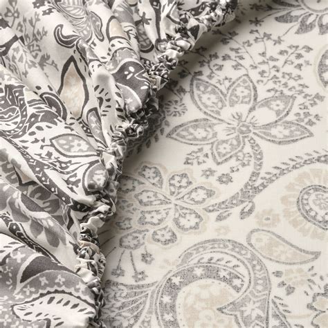 Rodgersia Fitted Sheet Grey White 90x200 Cm Ikea