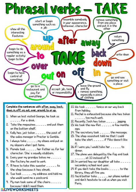 Live Worksheets Phrasal Verbs