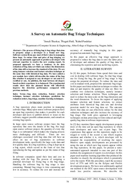 pdf a survey on automatic bug triage techniques