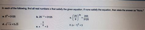 In Each Of The Following Find All Real Numbers X