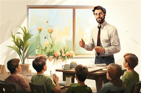 O Professor Está Ensinando Seus Alunos Foto Premium