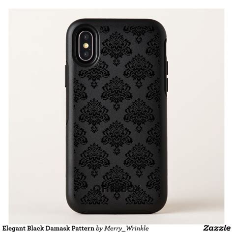 Elegant Black Damask Patterned Phone Case Zazzle Elegant Black