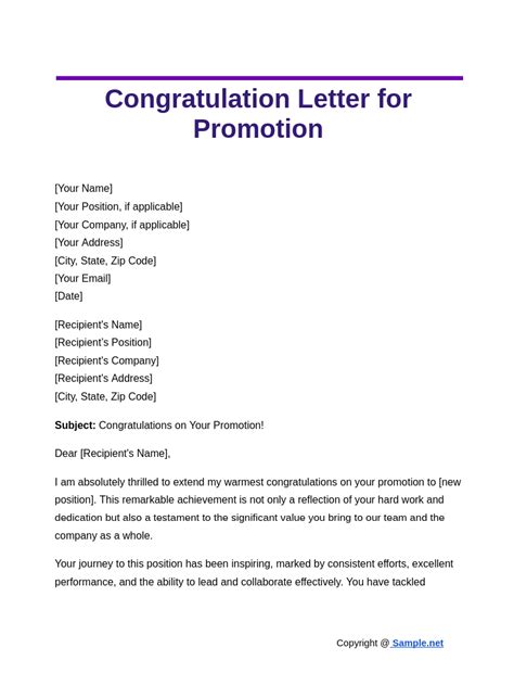 48 Free Congratulation Letter Samples To Download