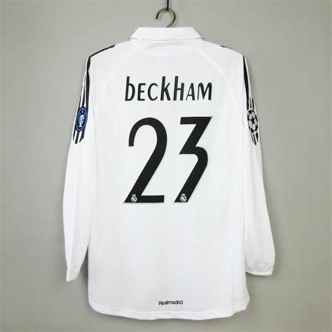 David Beckham 23 Real Madrid 2005 2006 Retro Home Jersey Men Long