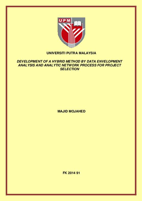 Pdf Development Of A Hybrid Method By Data Envelopment Analysis And Analytic Network Process