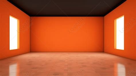 놀라운 3d 환경 생생한 주황색 벽과 매끄러운 검은색 화강암 바닥이 미니멀리스트 공간으로 변신 리스 배경 놀라 배경 천장 배경 이미지 Hd 리스 놀라 천장 배경