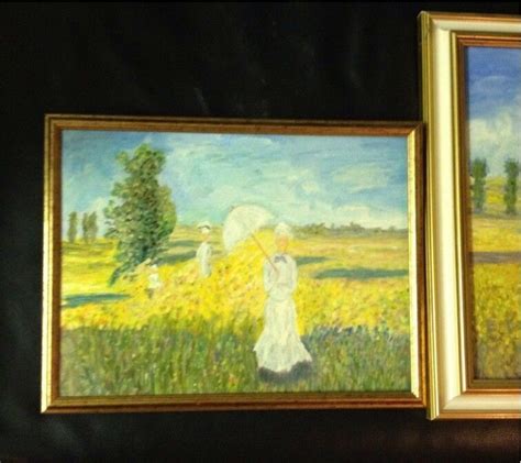 Ölgemälde Bild Gerahmt Motiv Von Claude Monet Der Spaziergang In