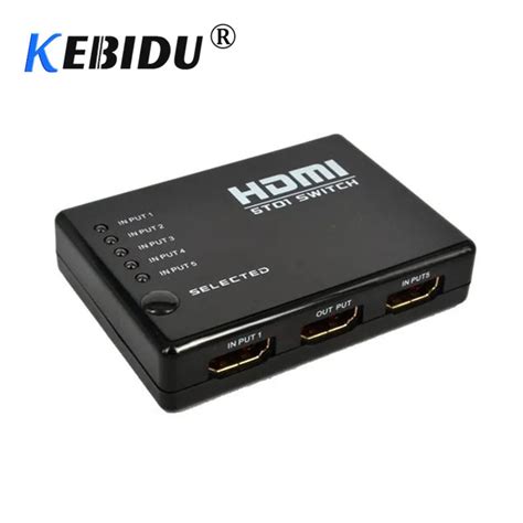 Kebidu Input Output Mini HDMI Splitter Switch Switcher Box Selector With IR Remote Control