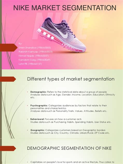 Nike Market Segmentation Pdf Market Segmentation Business Economics