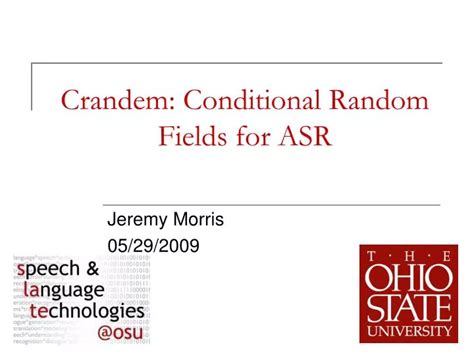 Ppt Crandem Conditional Random Fields For Asr Powerpoint