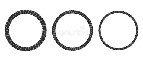 Rope Rope Circle Vector Illustration Of A Black Nautical Lasso Stock
