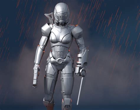 Mass Effect Female Shepard 3d Model By Goldenriveth02