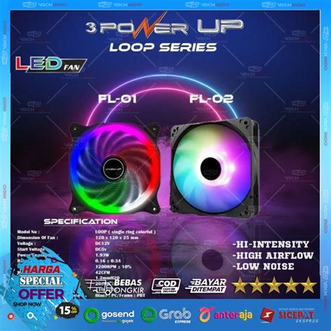 Jual Power Up Loop 2 Flow 02 Fl02 12 Cm Rgb Fan Cassing Shopee