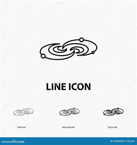 Galaxy Astronomy Planets System Universe Icon In Thin Regular And Bold Line Style Vector